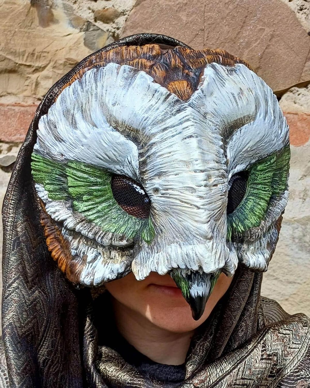 MADE TO ORDER Detachable Barn Owl Mask - Versatile Resin Cosplay Larp ...