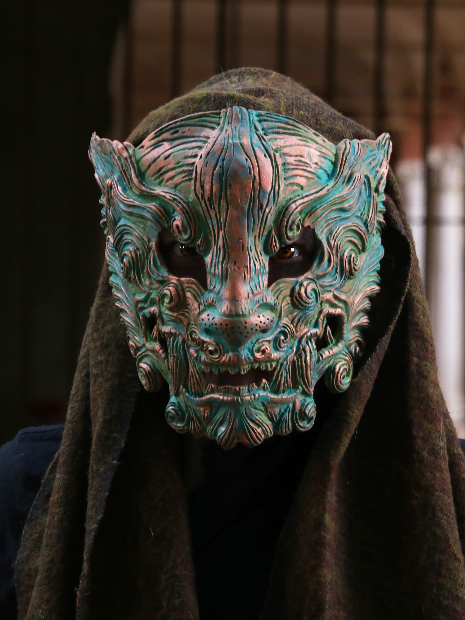 MADE TO ORDER Copper Green Oni Mask Japanese Demon Ogre - Etsy