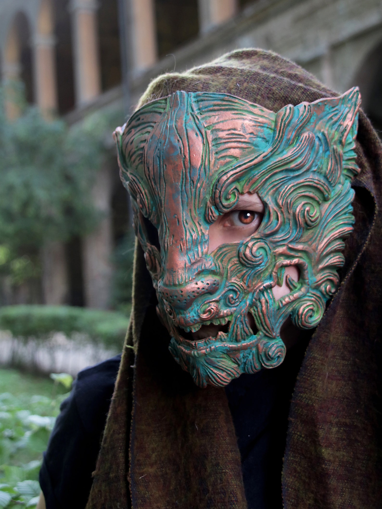 MADE TO ORDER Copper Green Oni Mask Japanese Demon Ogre | Etsy Ireland