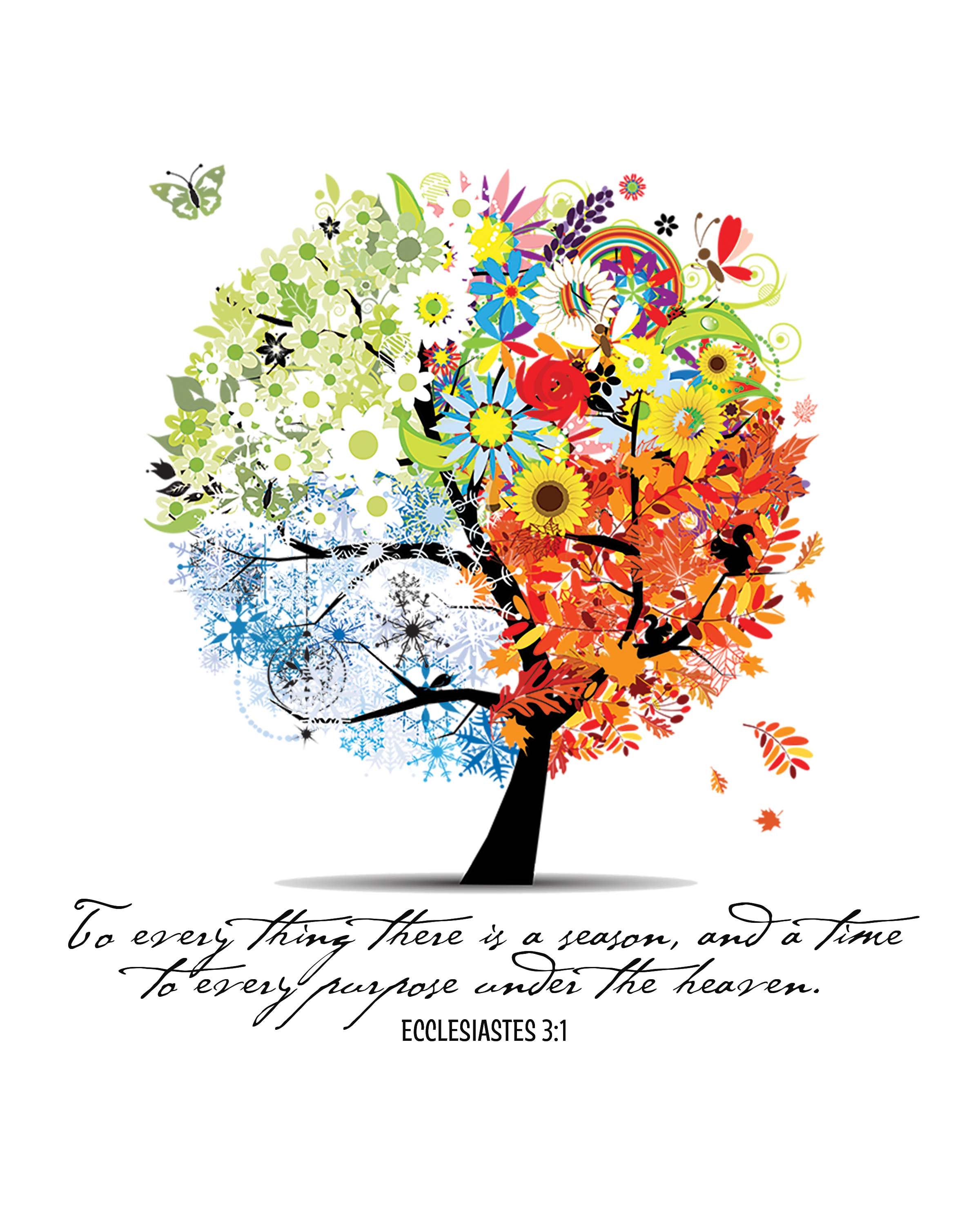 Digital Download - Ecclesiastes 3:1 Tree W Seasons - Personal Use Only ...