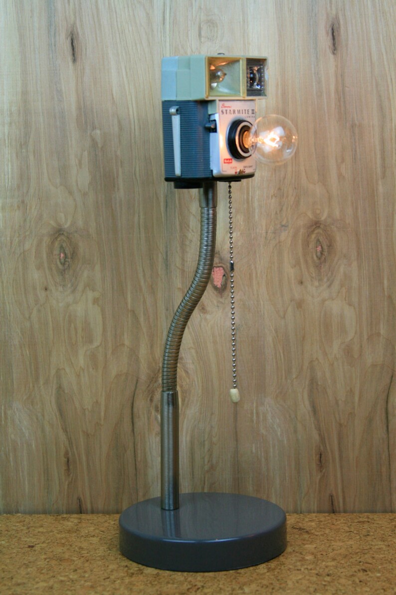 Funky Modern Upcycled Camera Lamp Kodak Starmite 2 Grey on Grey - Etsy