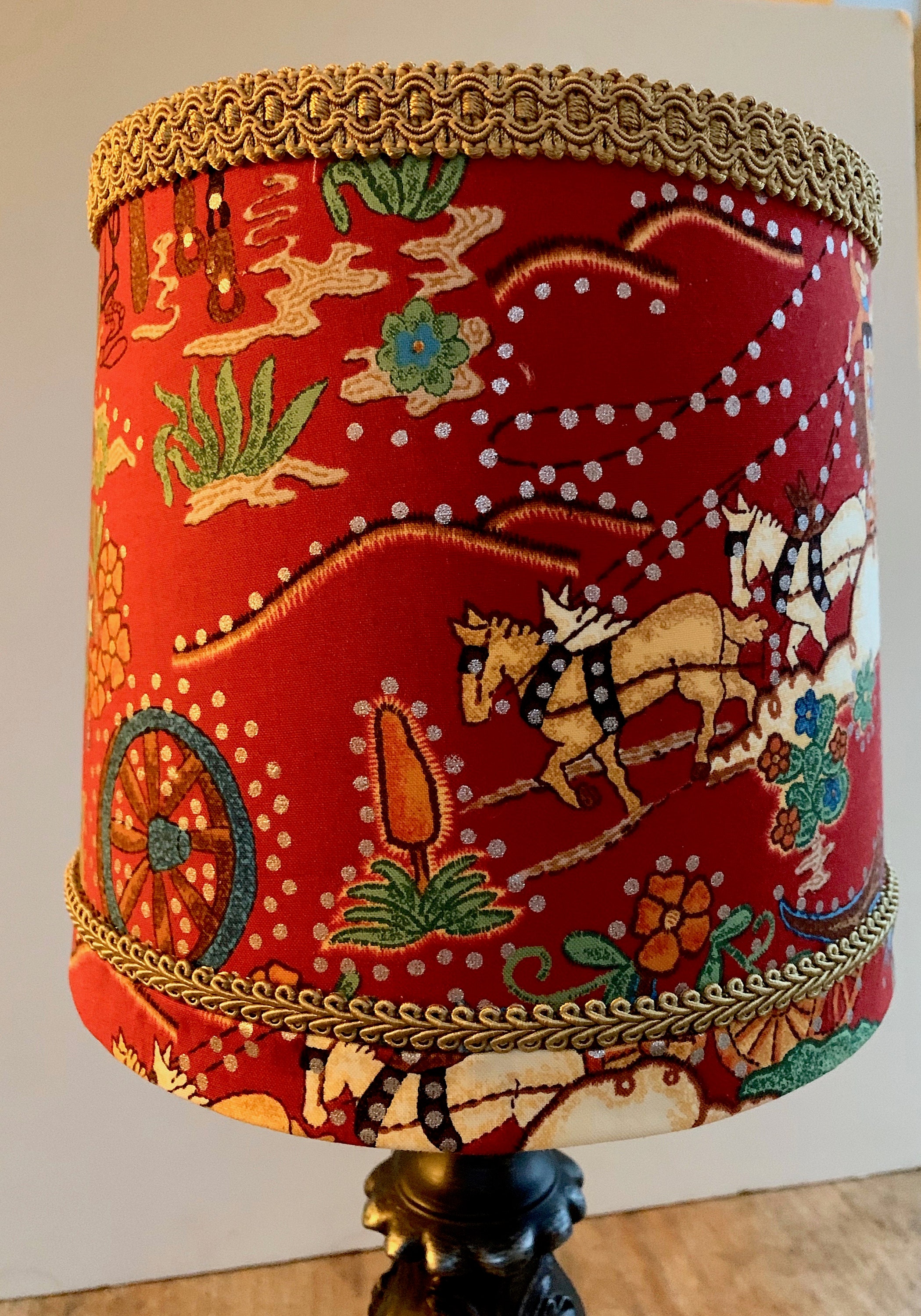 Cowboy Lamp Shade, Western Decor for Childs Bedroom, Red Decorative ...