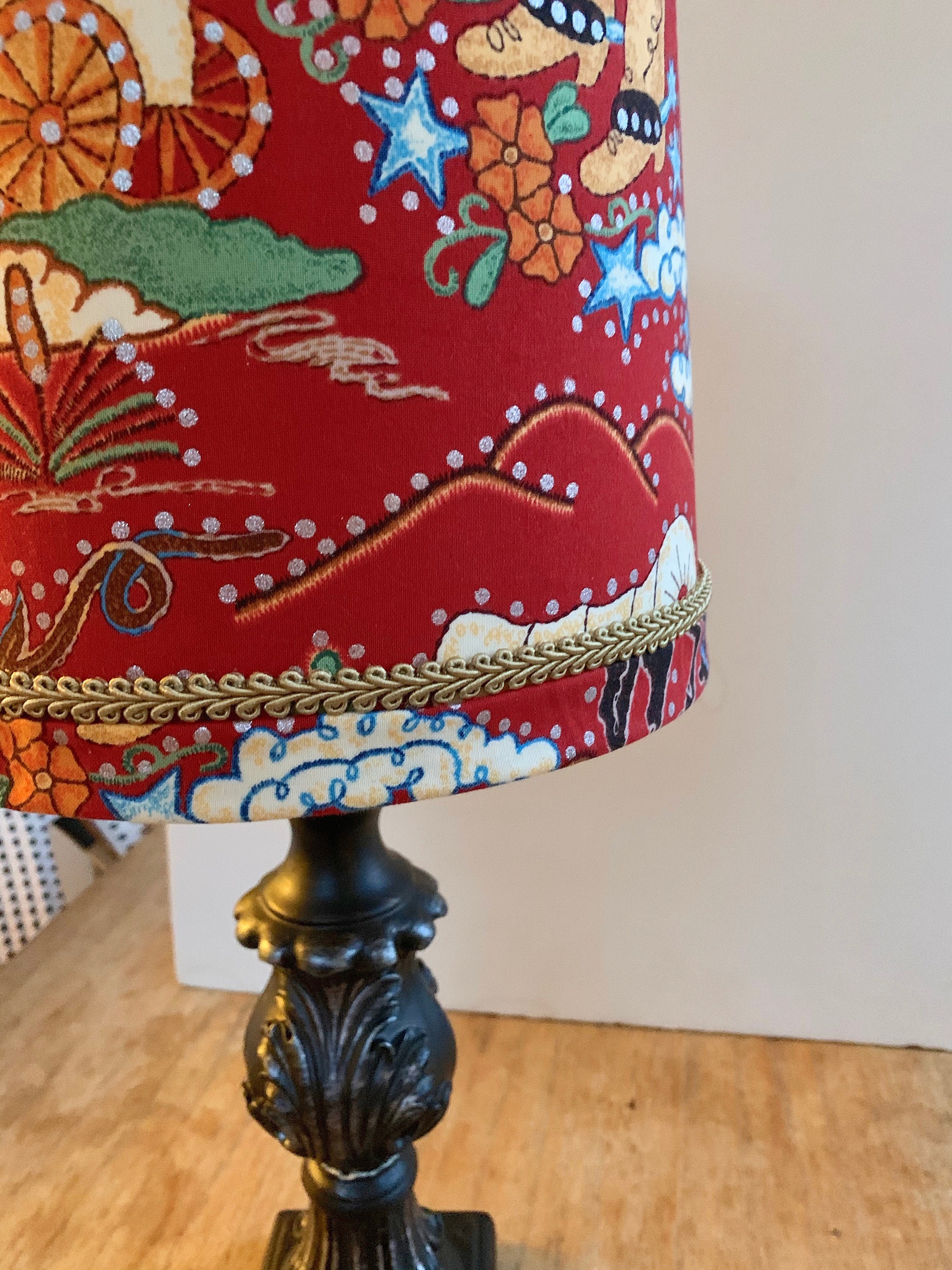 Cowboy Lamp Shade, Western Decor for Childs Bedroom, Red Decorative ...