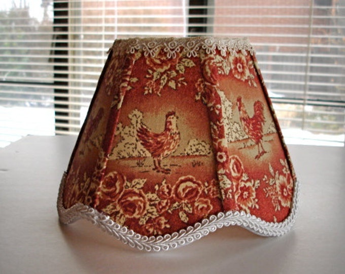 French Country Rooster Lamp Shade - Kitchen Farmhouse Cottage Chic ...