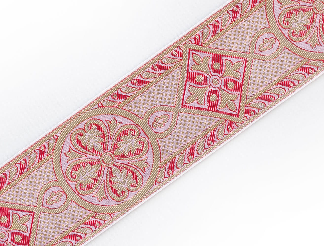 2 3/8 Jacquard Trim Medieval Style Rose on Gold Church - Etsy