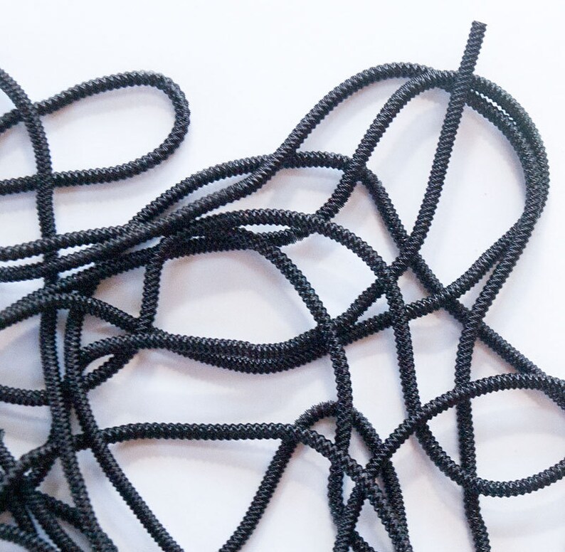 2.5 Yards Black Rough Purl Bullion for Sewing Metal Thread Embroidery 1 ...