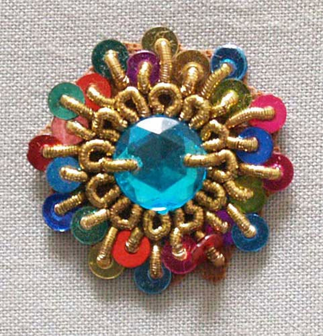 10 Hand-beaded Appliques. Little Gems & Sequins - Etsy