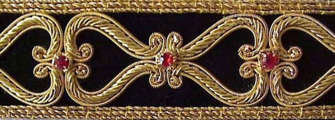Hand-beaded Trim. Gold Bullion on Black Velvet - Etsy