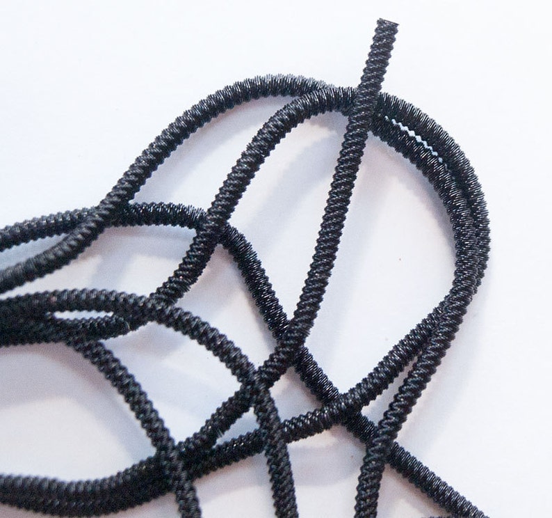 2.5 Yards Black Rough Purl Bullion for Sewing Metal Thread Embroidery 1 ...