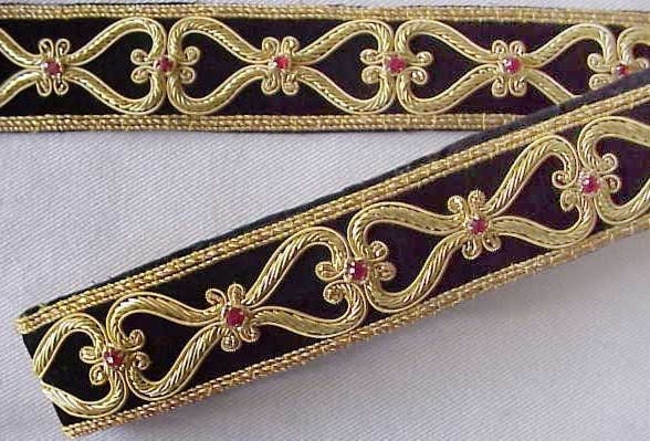 Hand-beaded Trim. Gold Bullion on Black Velvet - Etsy Australia