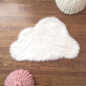White Faux Cloud Shag Rug Decorative Nursery Rug Cozy Fur Bedroom Rug ...