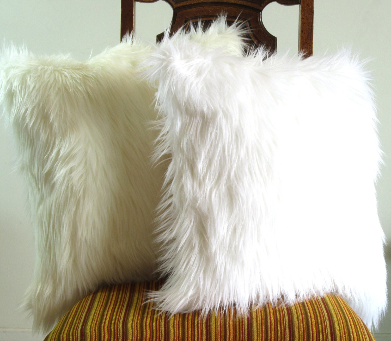 Scandinavian Euro Sham White Fur Pillow Covers 26 X 26 - Etsy
