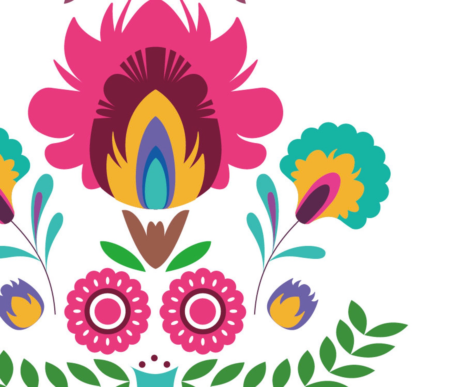 Scandinavian Swedish Blue Floral Wall Art Floral Folk Art - Etsy