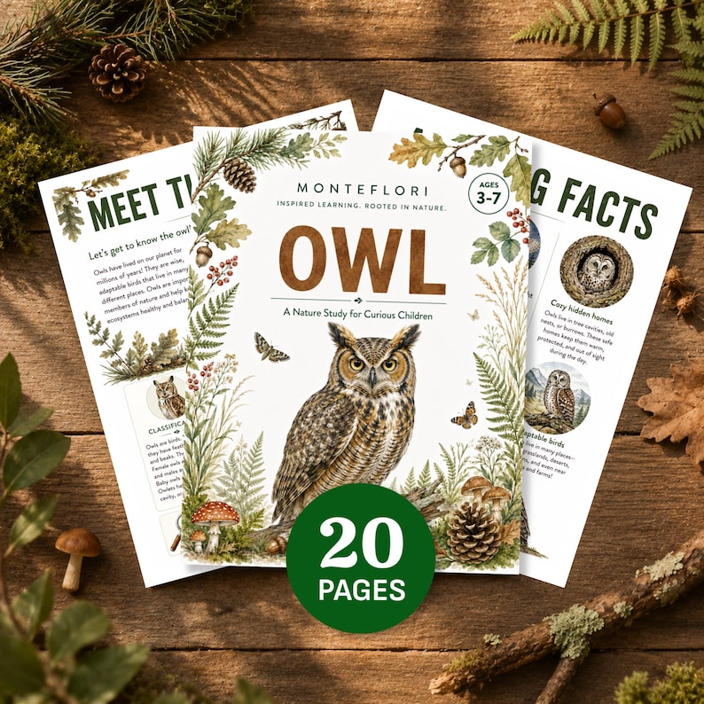 Owl Unit Study | Montessori Forest Animals, Ages 3-7 (PDF Download) - Etsy
