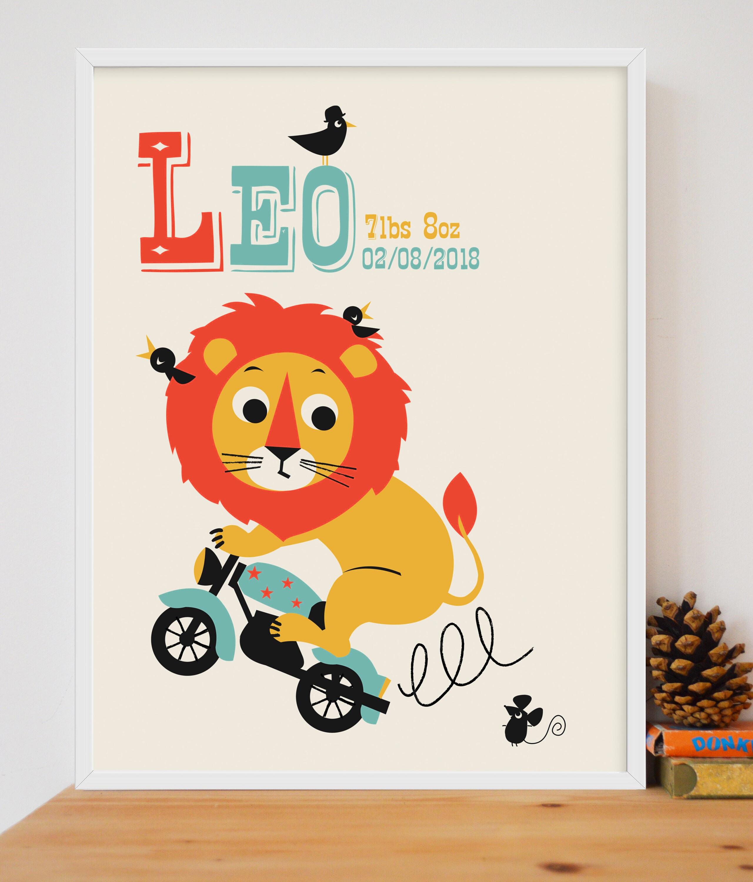 Personalised 'leaping Lion' Name Print Letter L Leo | Etsy