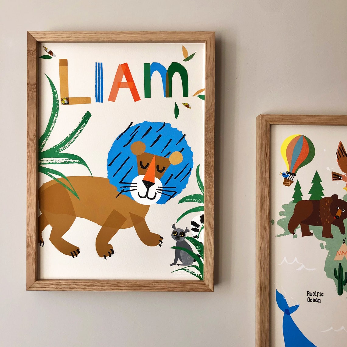 Lion Personalised Name Print | Etsy