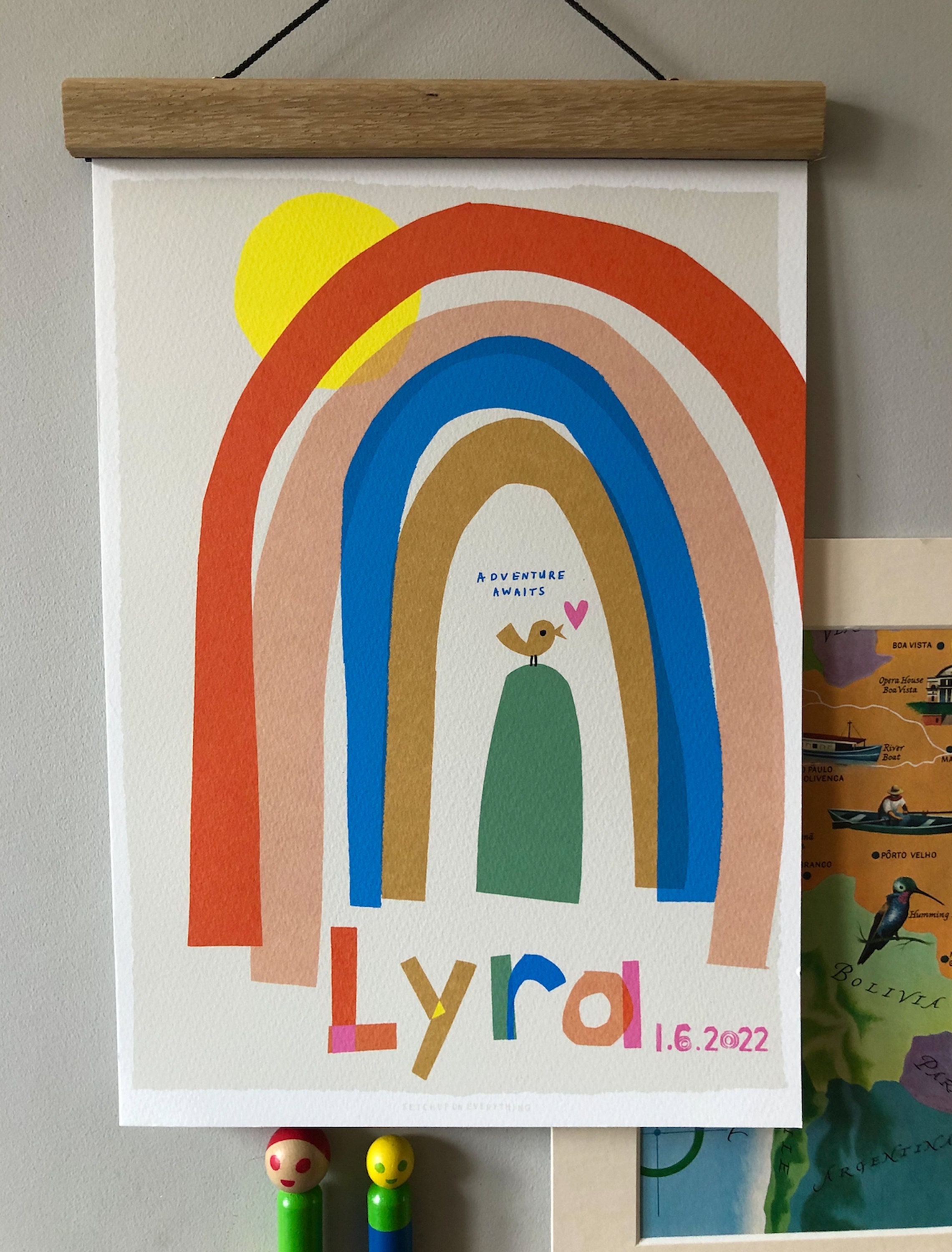 Rainbow Personalised Name Print - Etsy