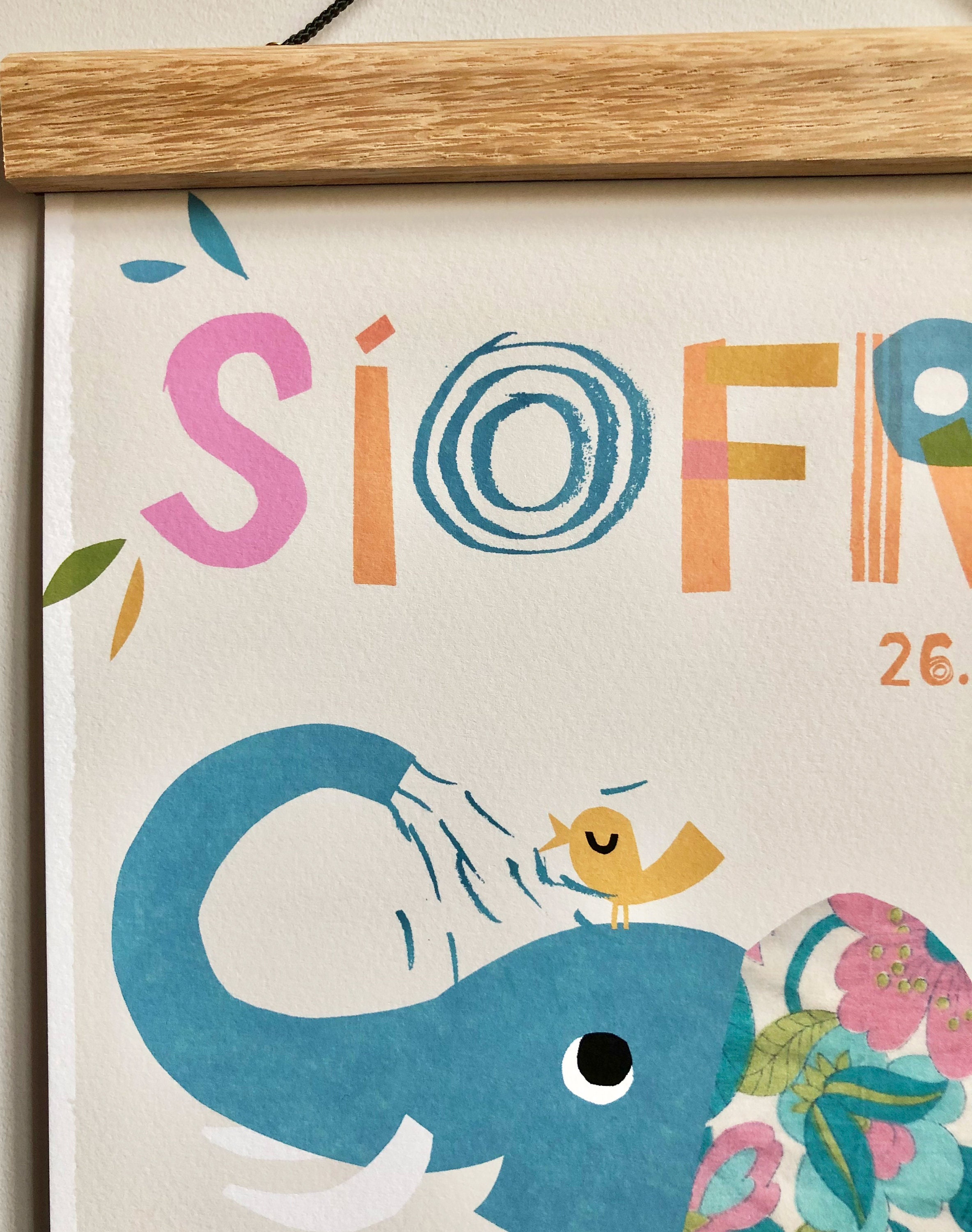 Elephant Personalised Name Print - Etsy