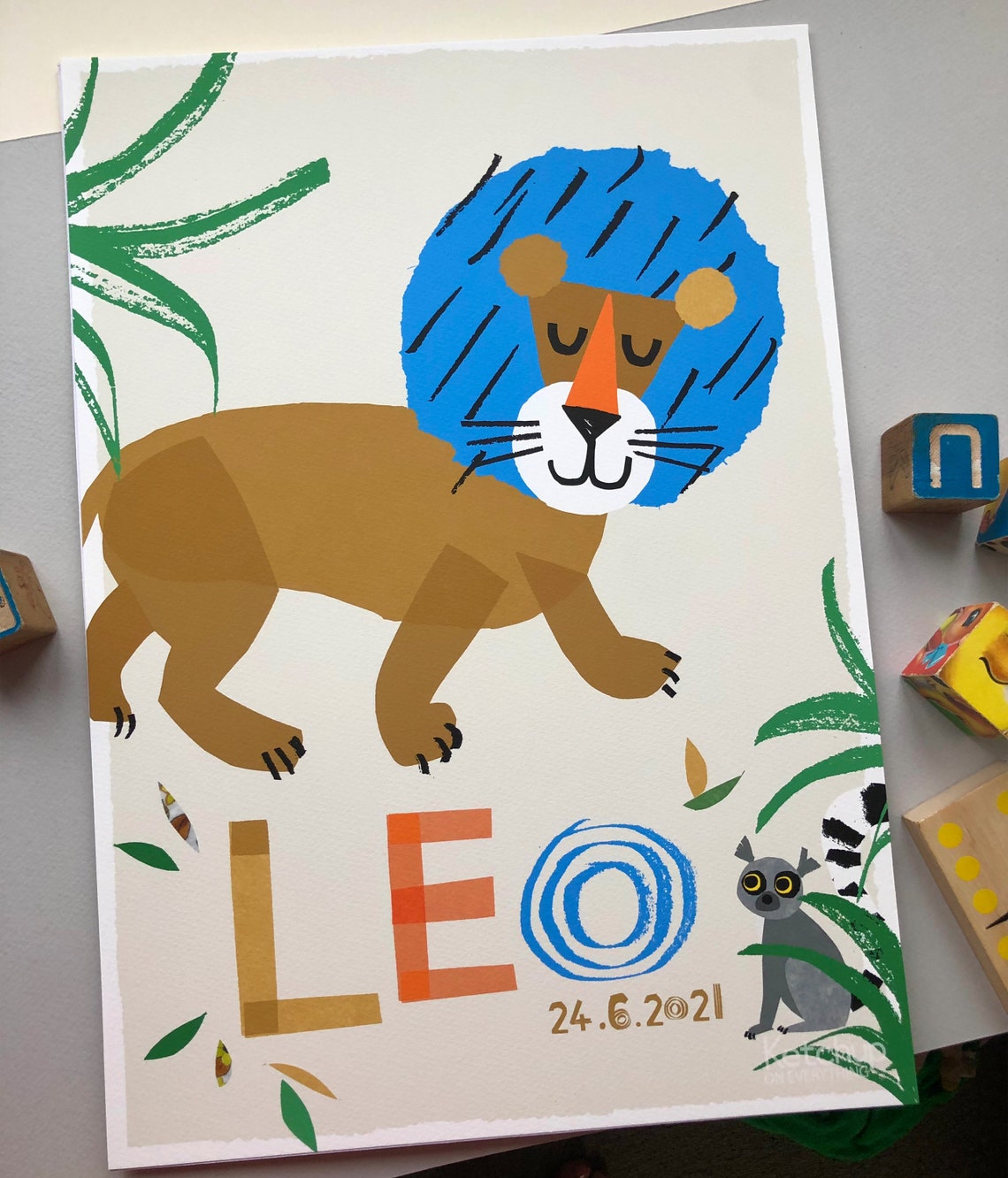 Lion Personalised Name Print - Etsy