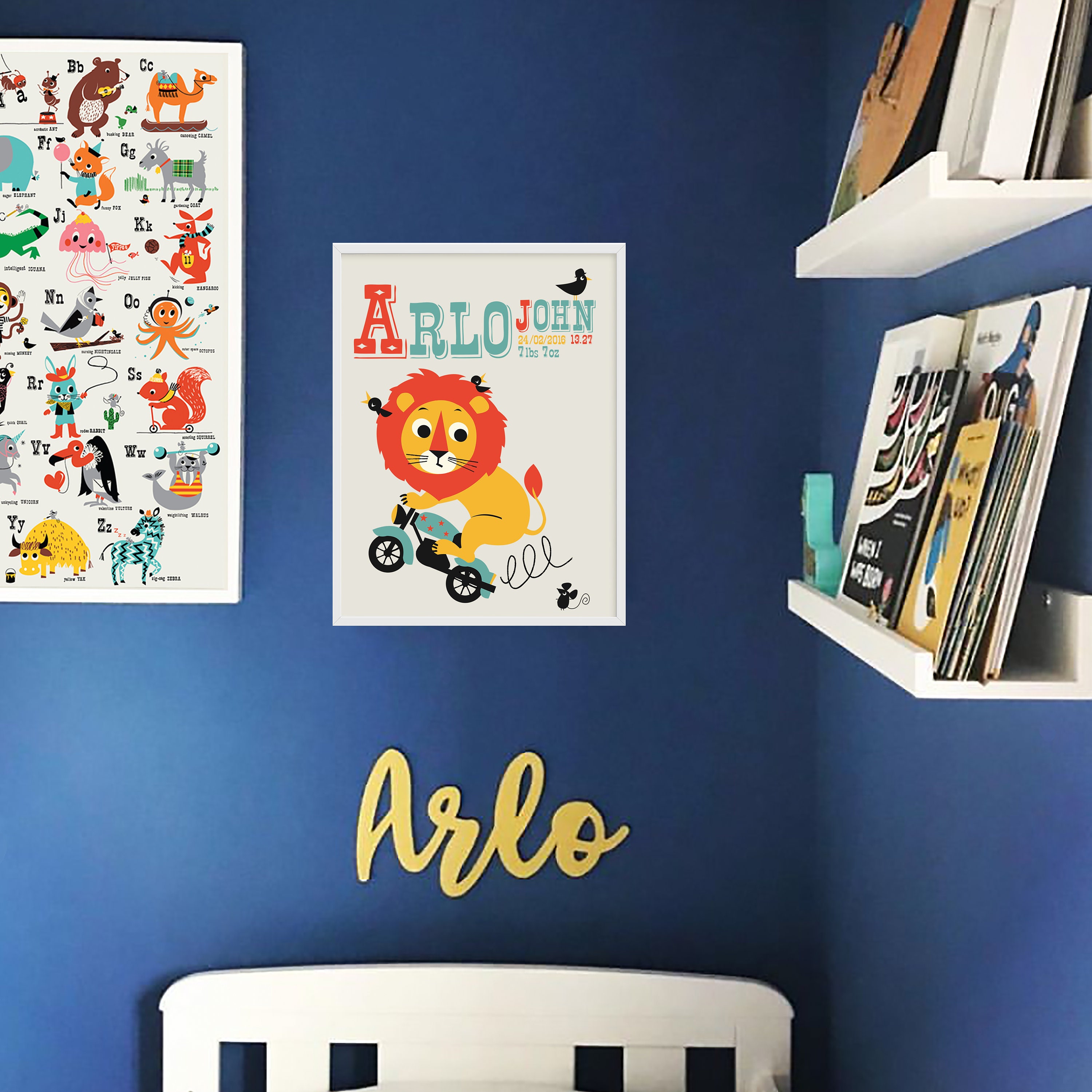 Personalised 'leaping Lion' Name Print Letter L Leo | Etsy