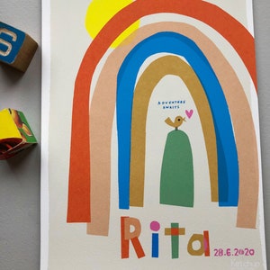Rainbow Personalised Name Print - Etsy