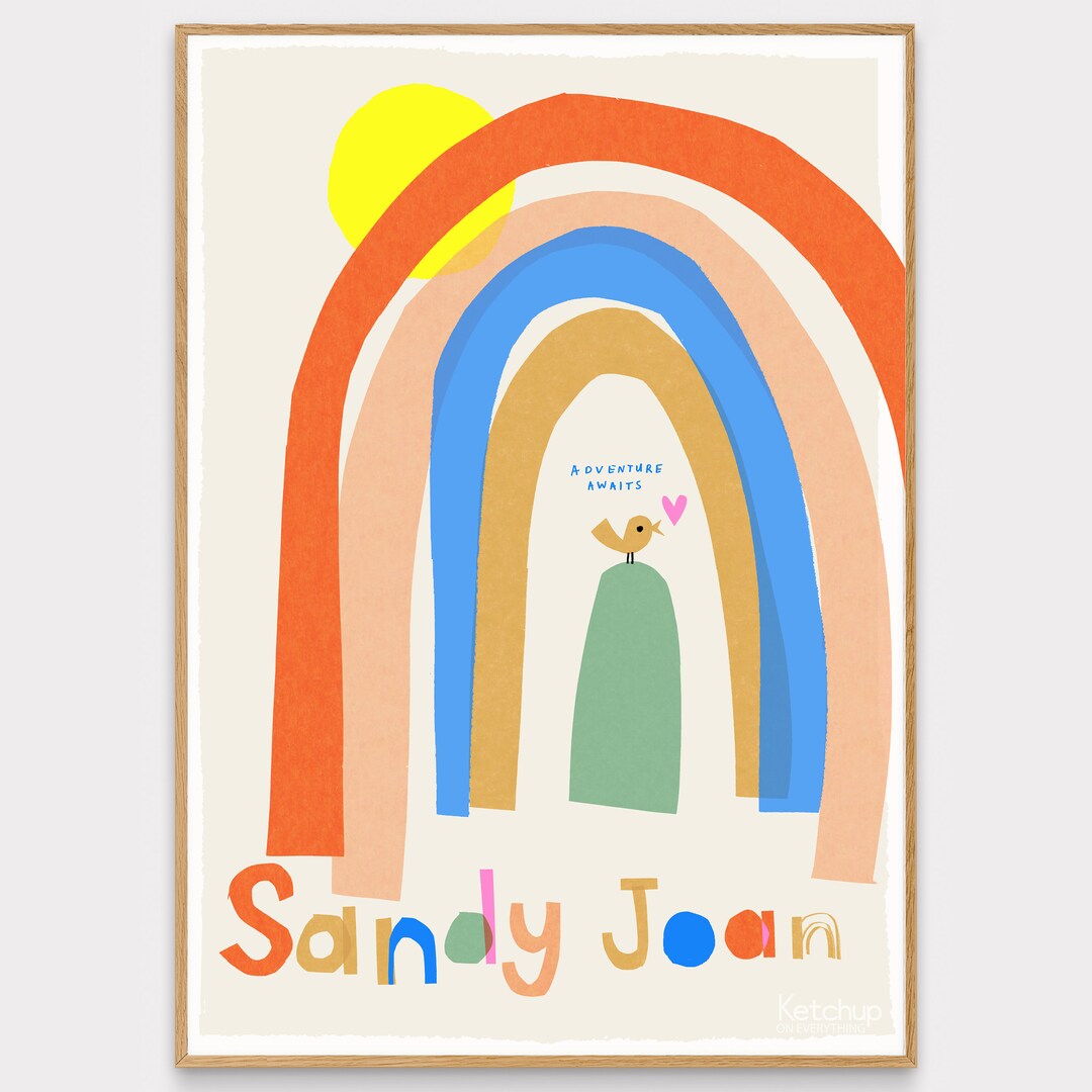 Rainbow Personalised Name Print - Etsy