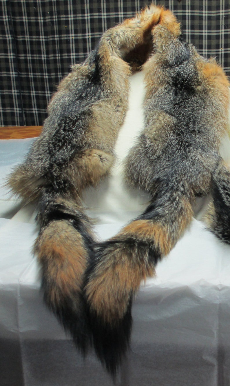 Fur Scarf with Tails | Etsy