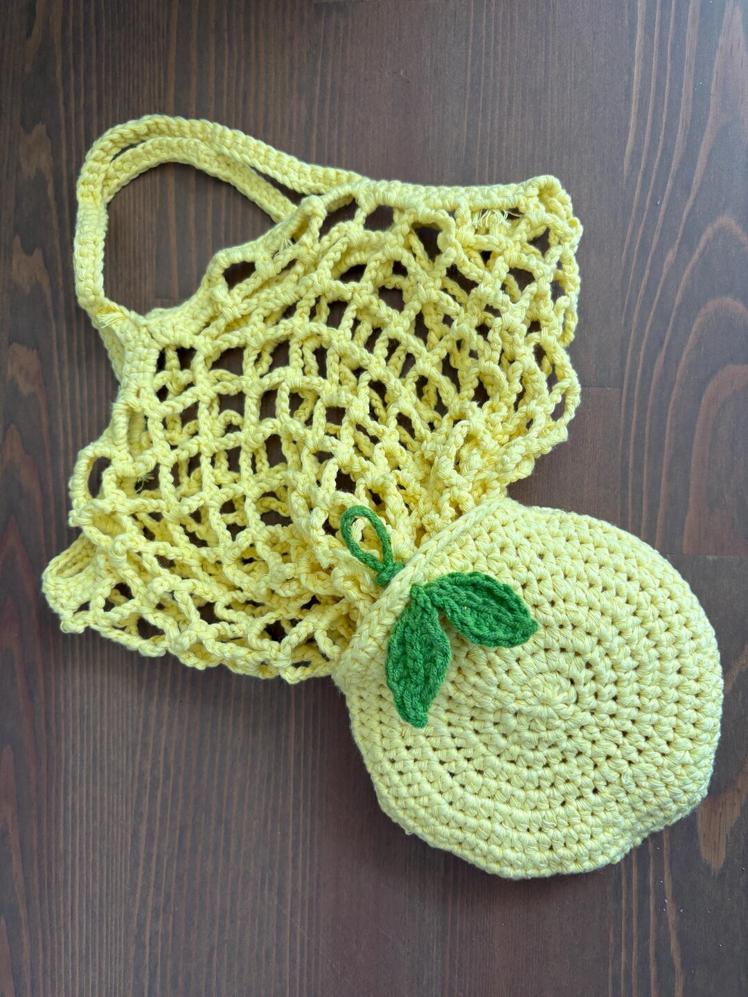 Handmade Crochet Lemon Net Bag, Foldable Farmers Market Bag,eco ...