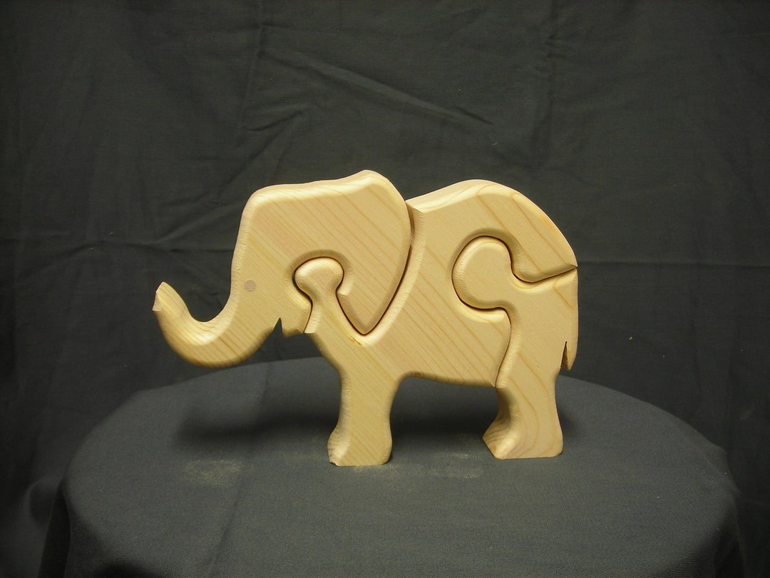 Elephant Chunky Wood Puzzle - Etsy