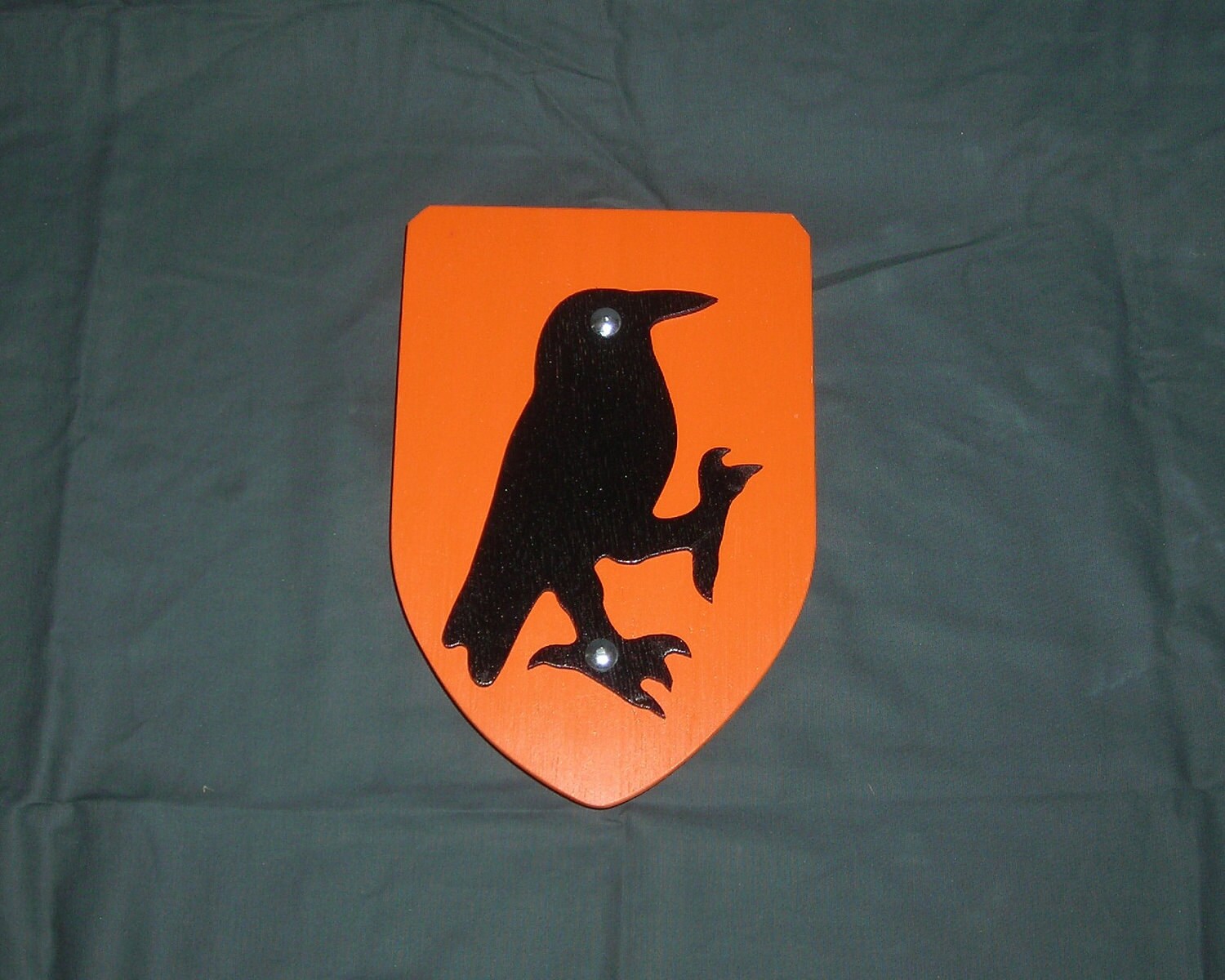 Buckler Shield in Orange With Crow - Etsy