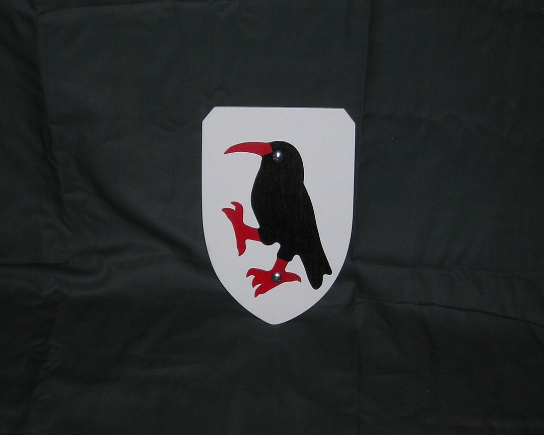 Buckler Shield in White With Cornish Chough - Etsy