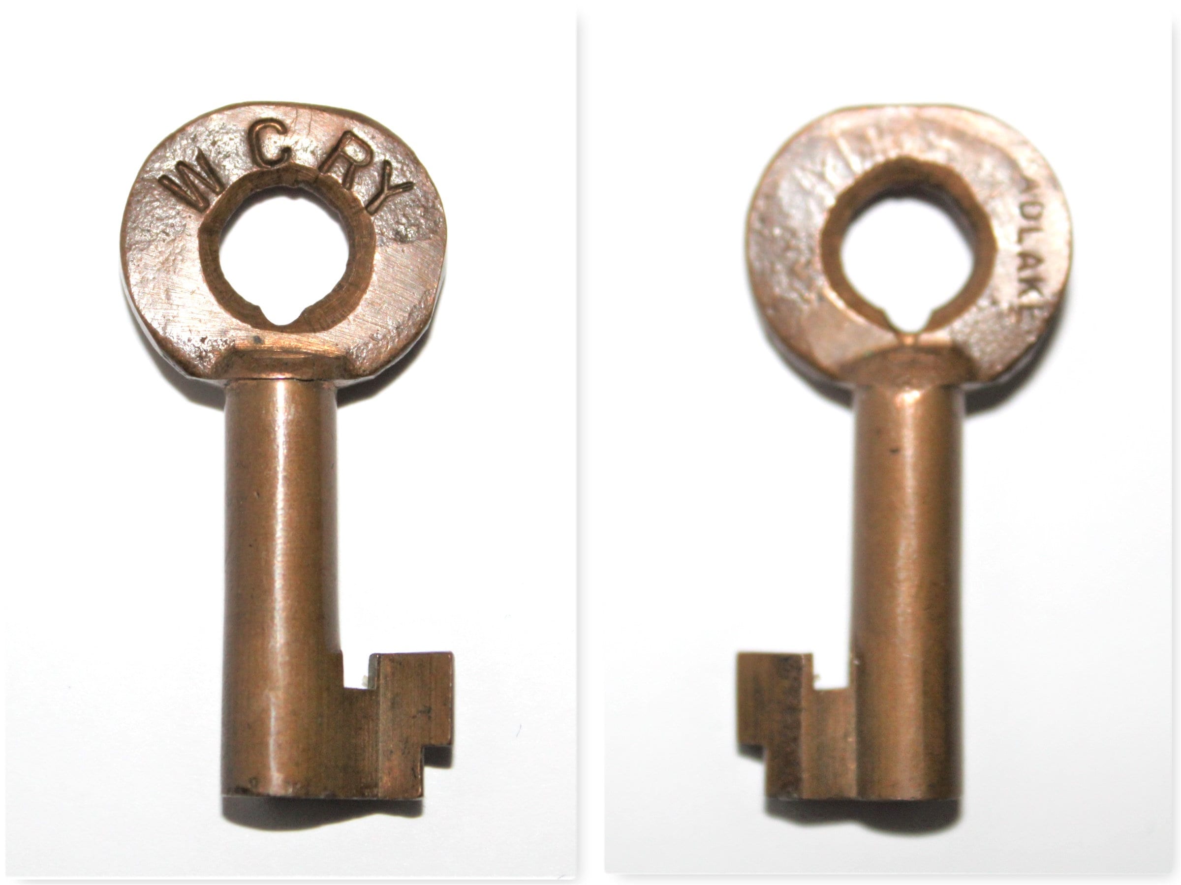 WCRY Railroad, Brass Hollow Barrel Switch Lock Key, Wisconsin Central ...