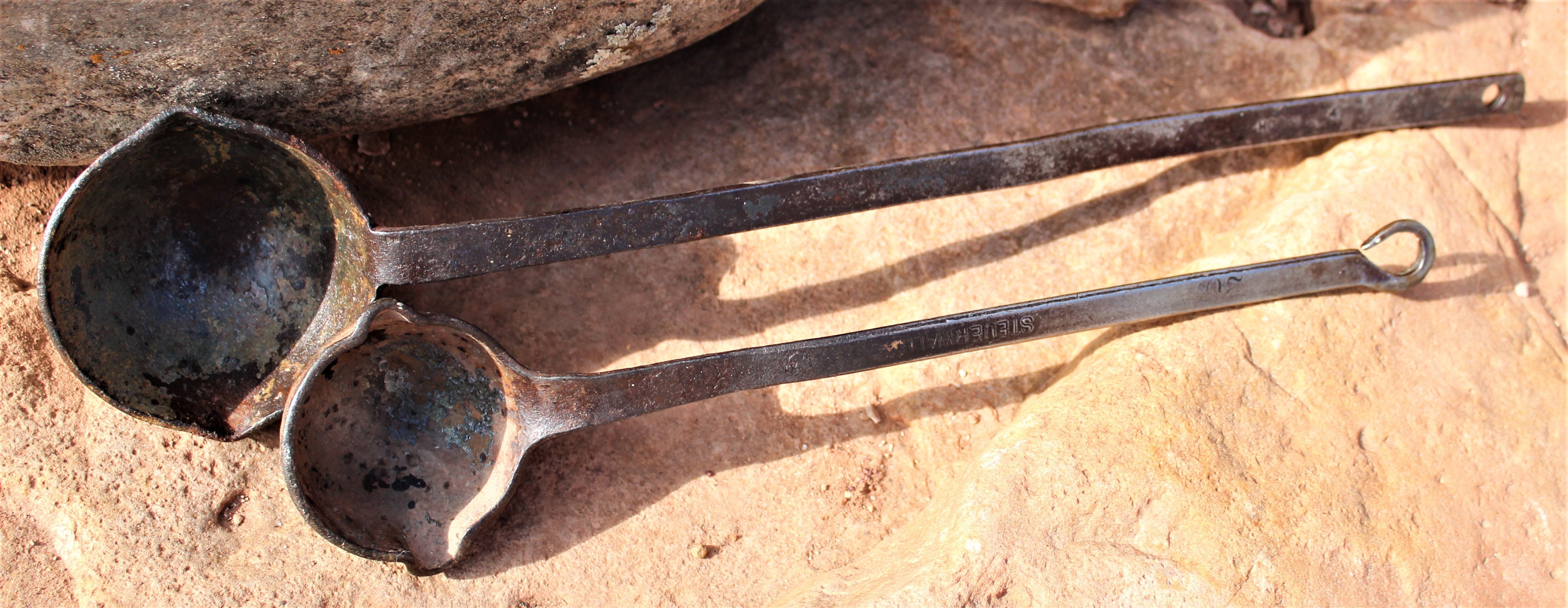 Pair of Antique Smelting Ladles, Blacksmithing Tools