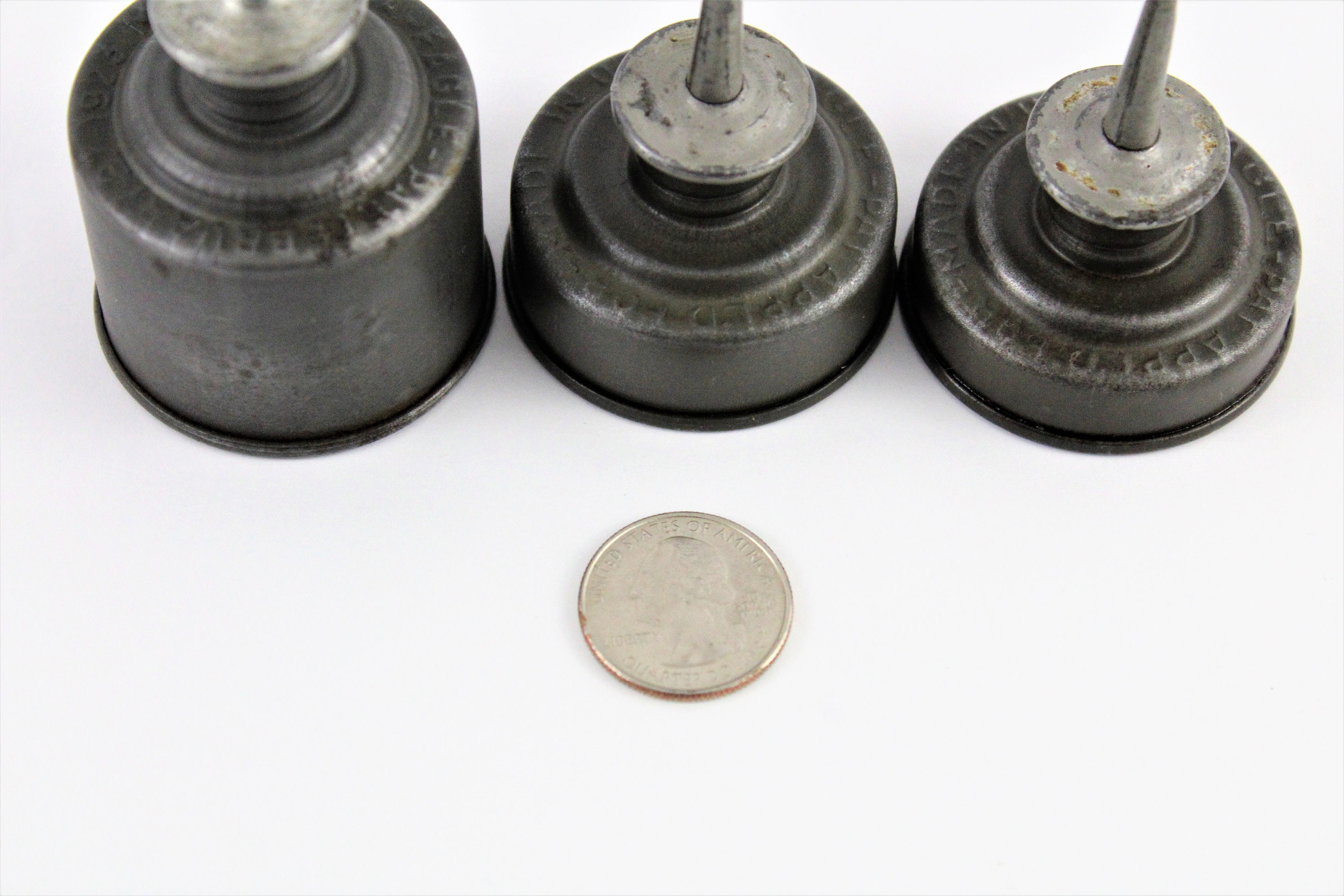 Set of Three 1923 Eagle Oil Cans, Thumb Oilers, Mini Oil Cans, Mini ...