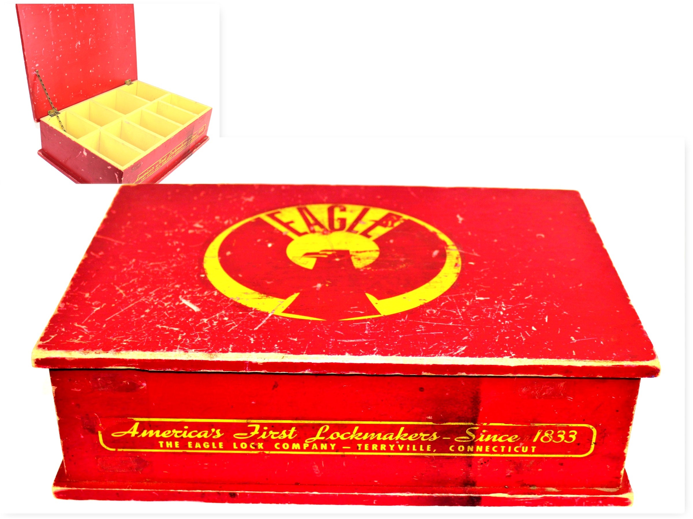 Vintage Eagle Lock Company Hardware Store Display Box