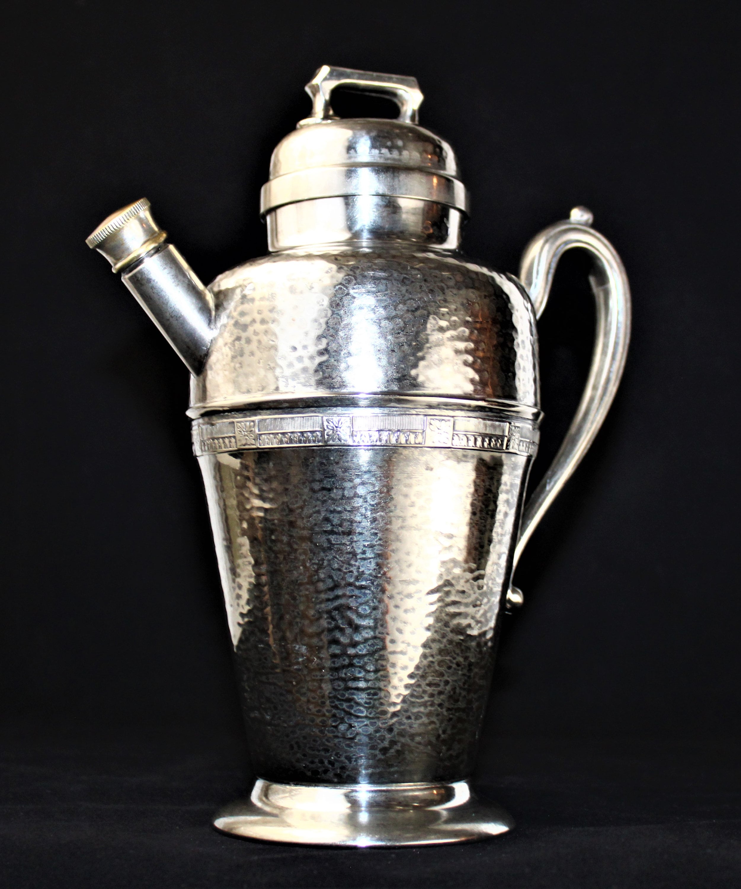 Antique Silver Martini Shaker, Continental Silver Co, Art Deco Barware