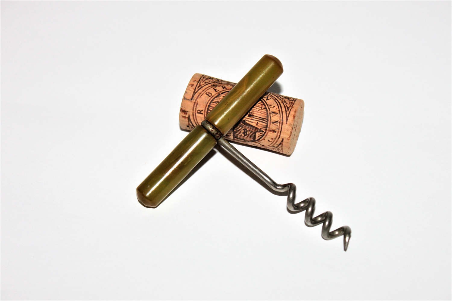 1930-40s Mid-Sized Corkscrew with Bakelite / Catalin Handle, Wine Opener