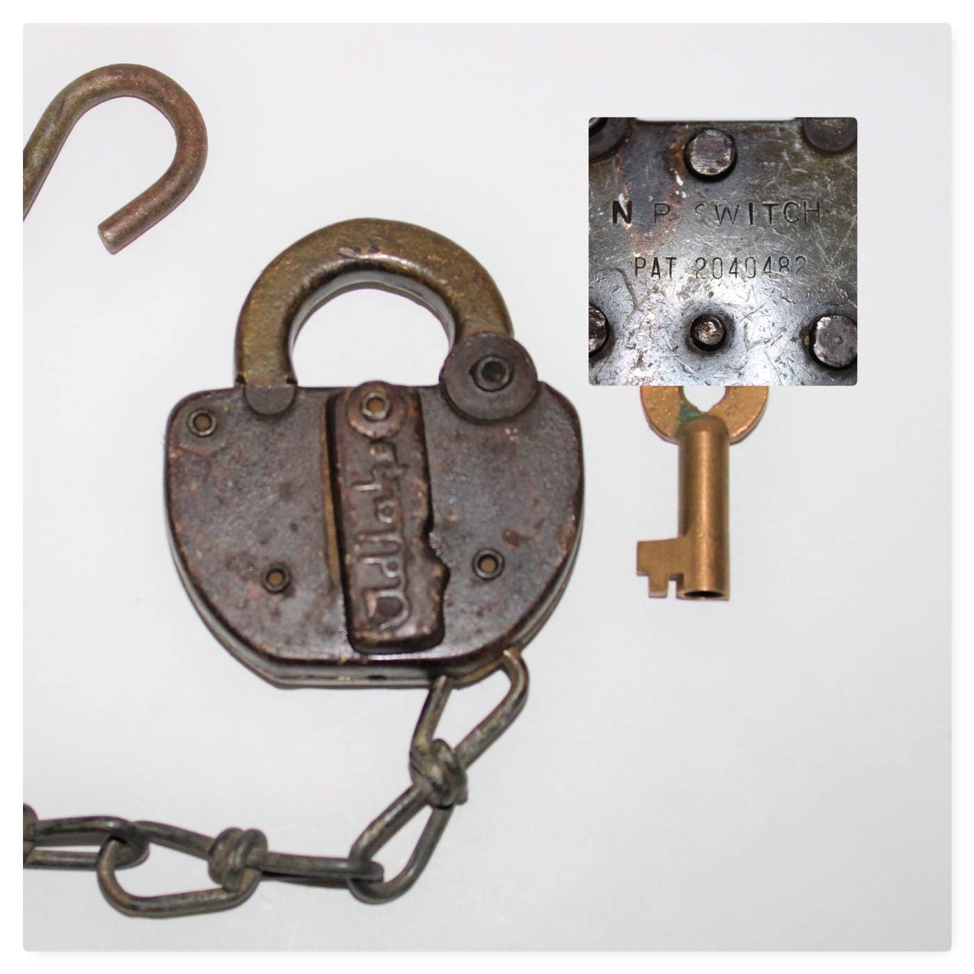 Vintage Adlake Switch Lock made for the Northern Pacific Railroad with ...