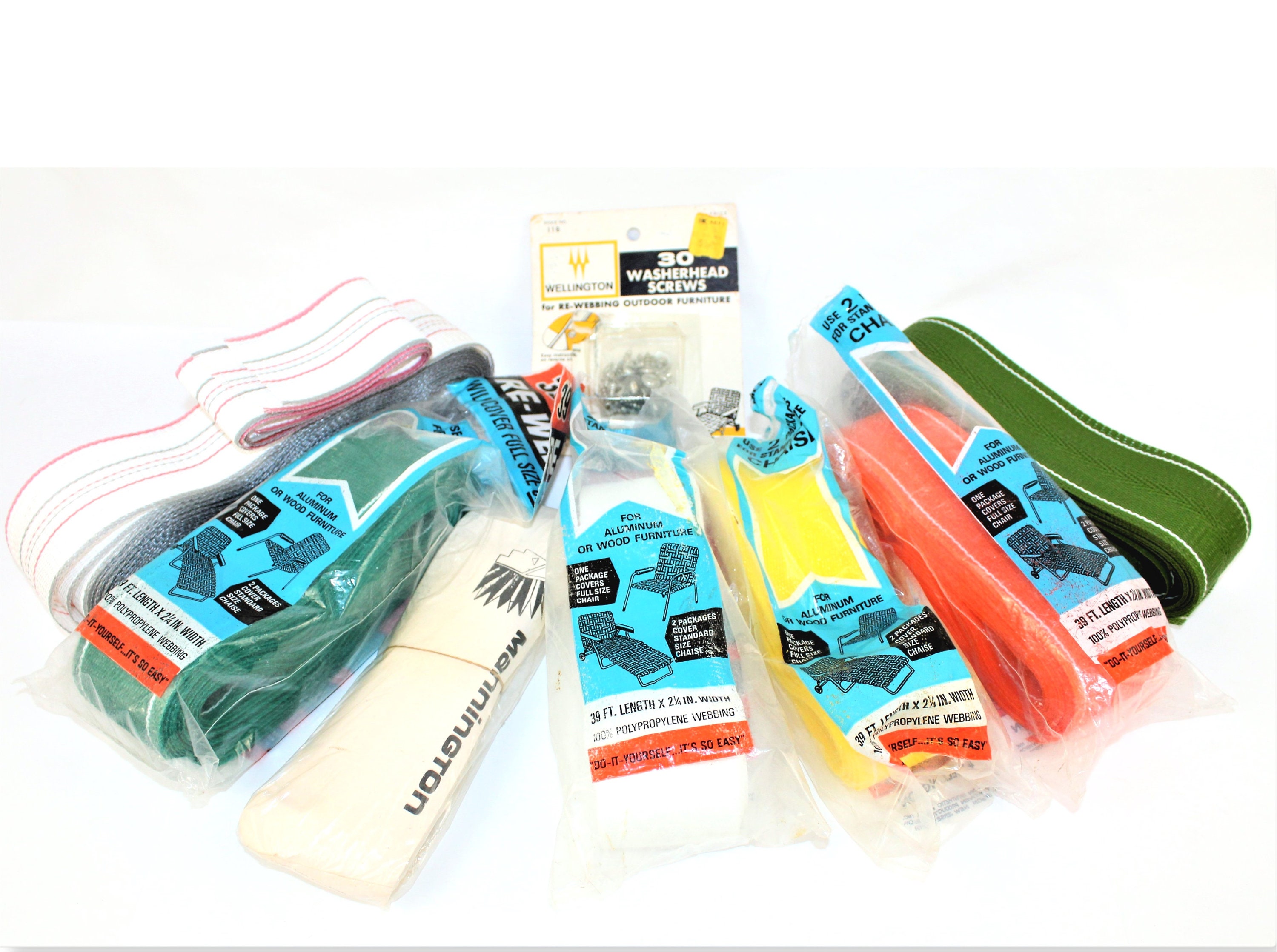 Vintage 1960s Vinyl Lawn Chair Webbing, Re-Web Kit