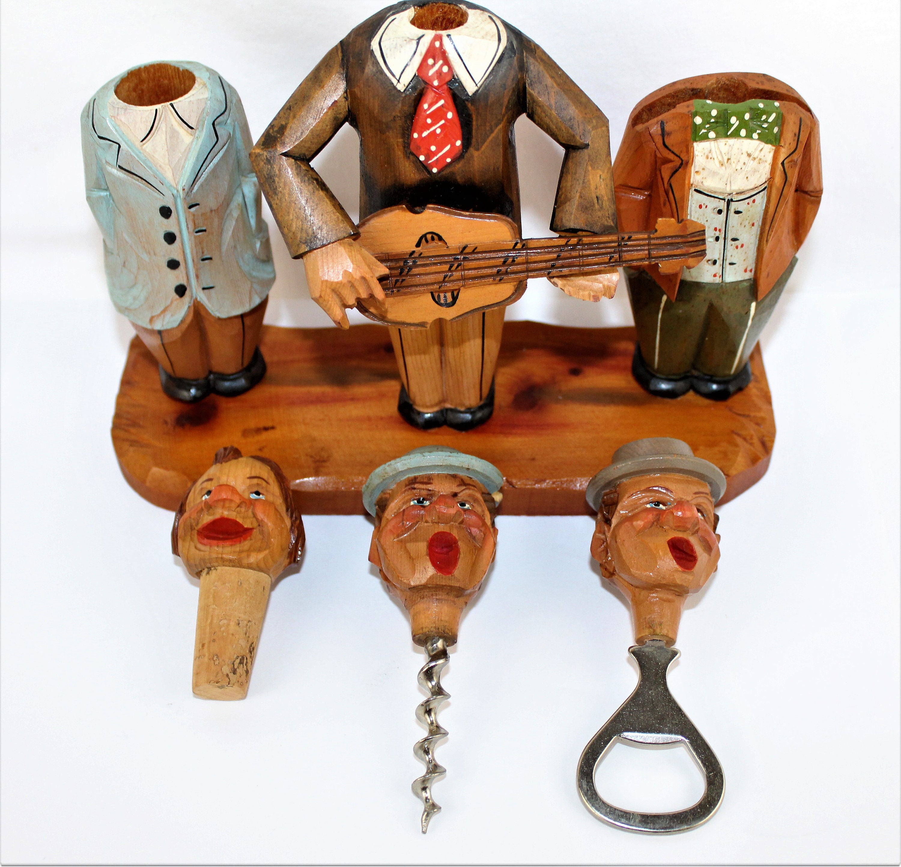 1950s ANRI Happy Singing Gentlemen Barware Set