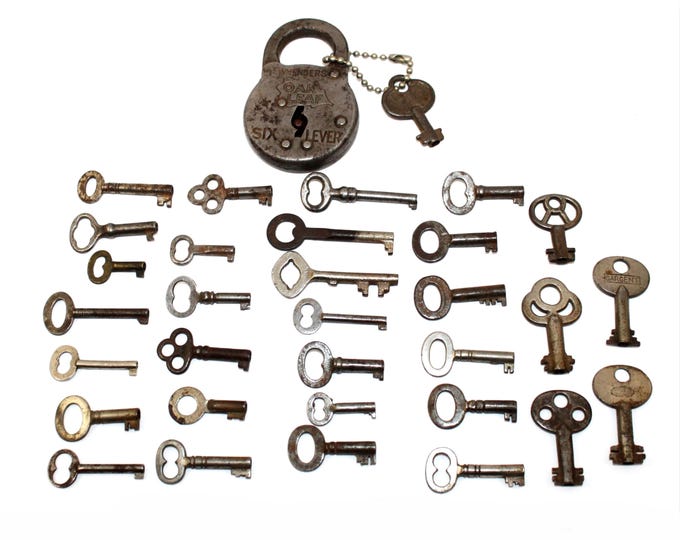 Antique Skeleton Keys, Antique Padlock Keys - Etsy
