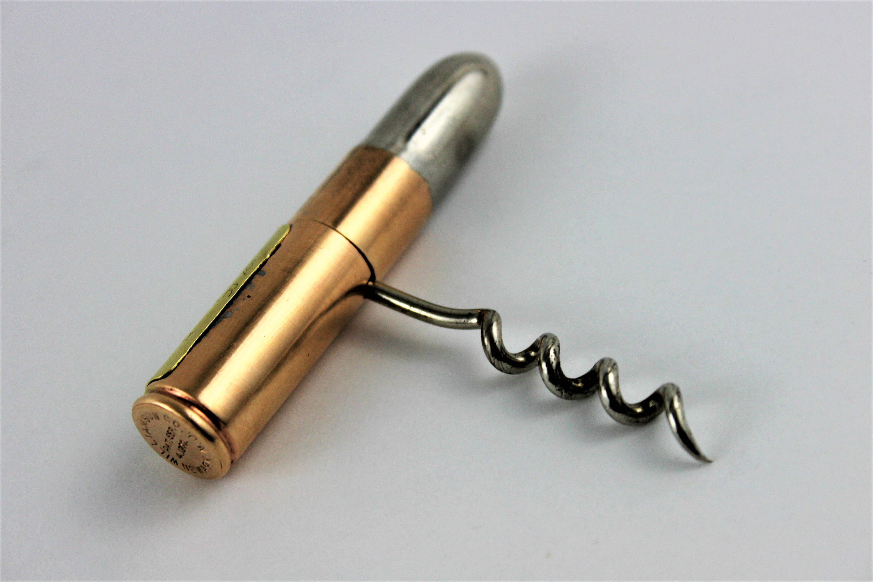 Antique 1900 Brass Bullet with Hidden Corkscrew Advertising Brown ...
