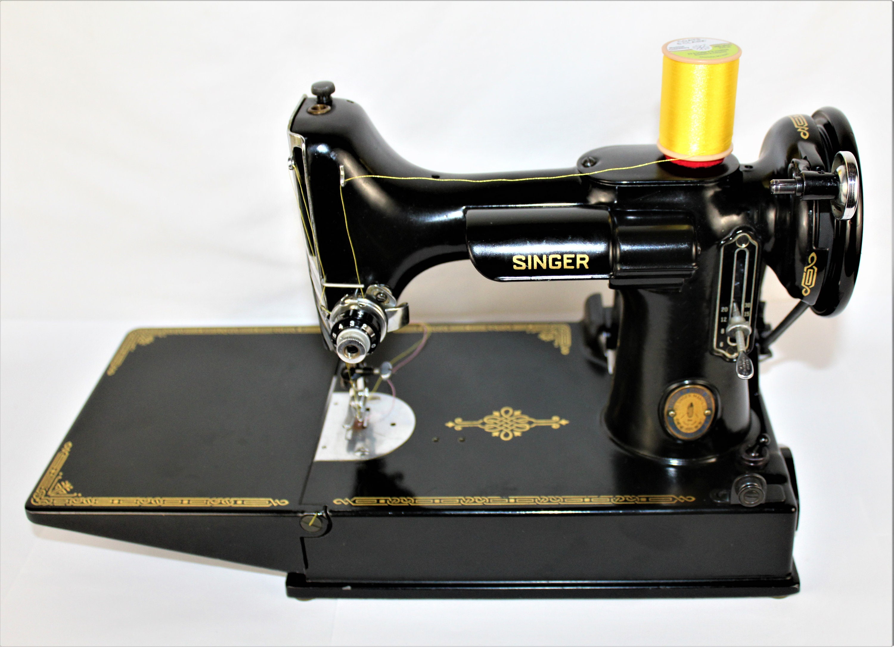 1951 Singer Centennial 221 Featherweight Sewing Machine with Carry Case ...