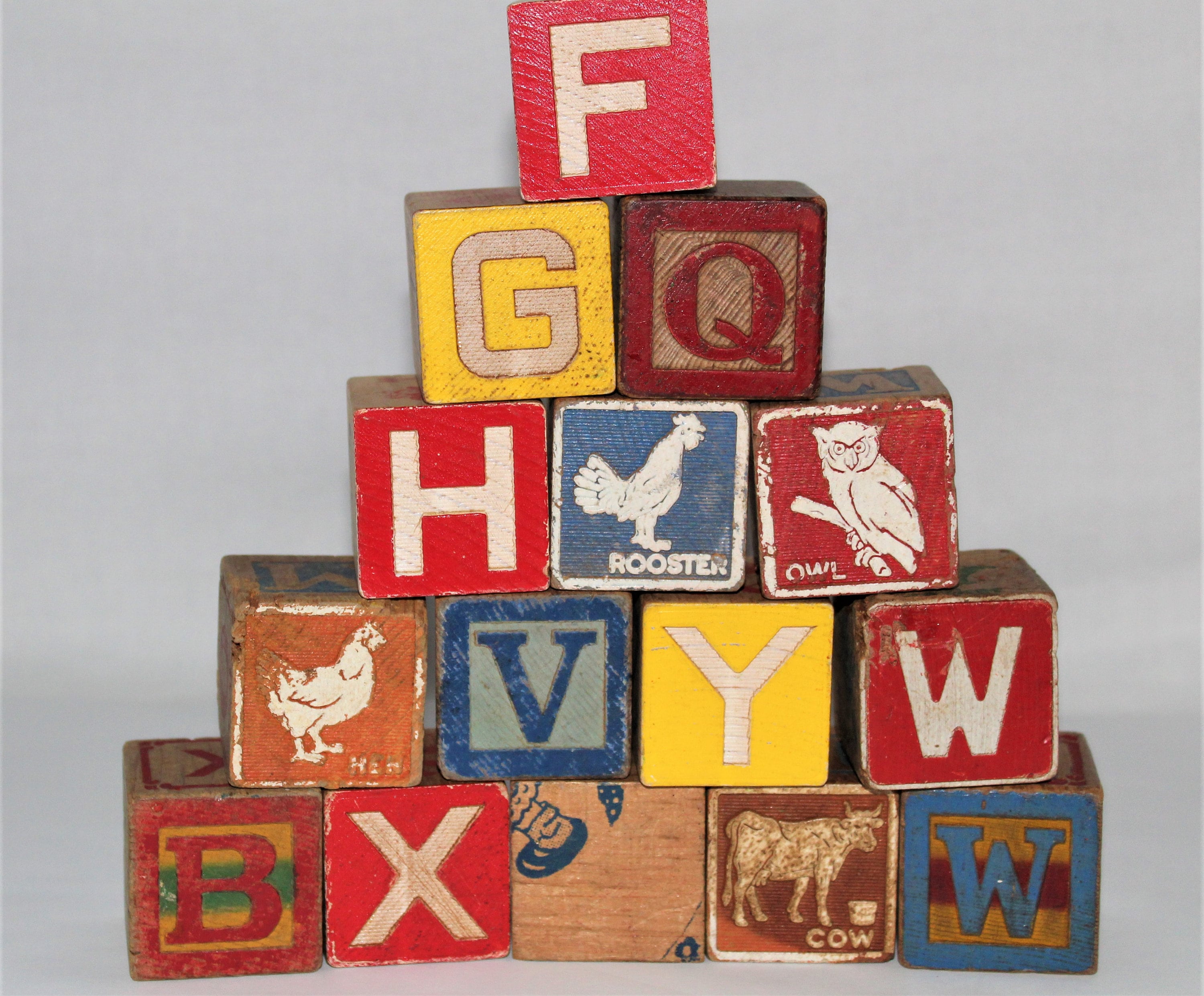 Vintage Collection of Large Children’s Wooden Letter blocks, Disney ...