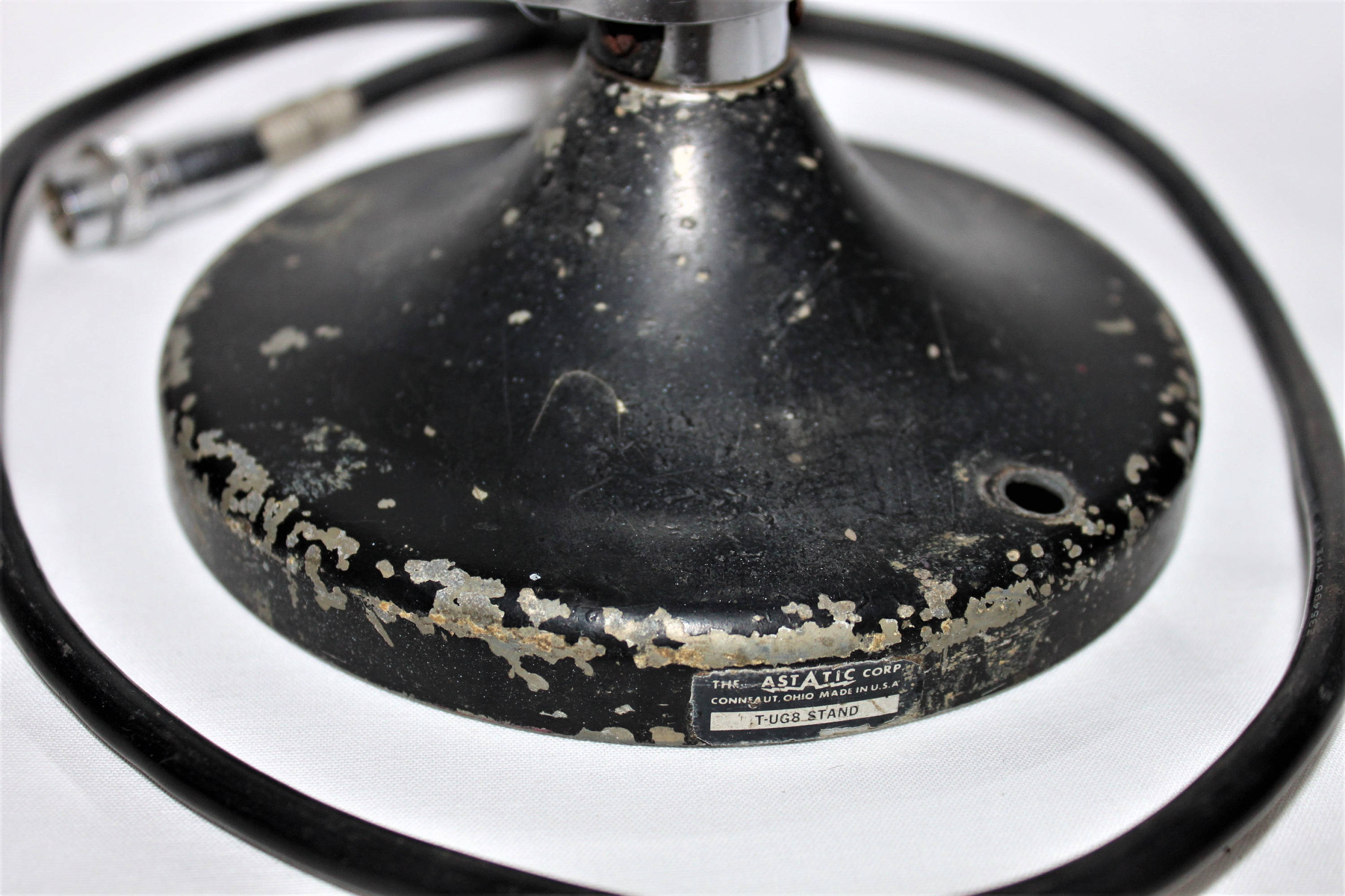 Vintage 1940s Astatic Mod No. 10 C Radio Microphone with a T-UG8 Stand