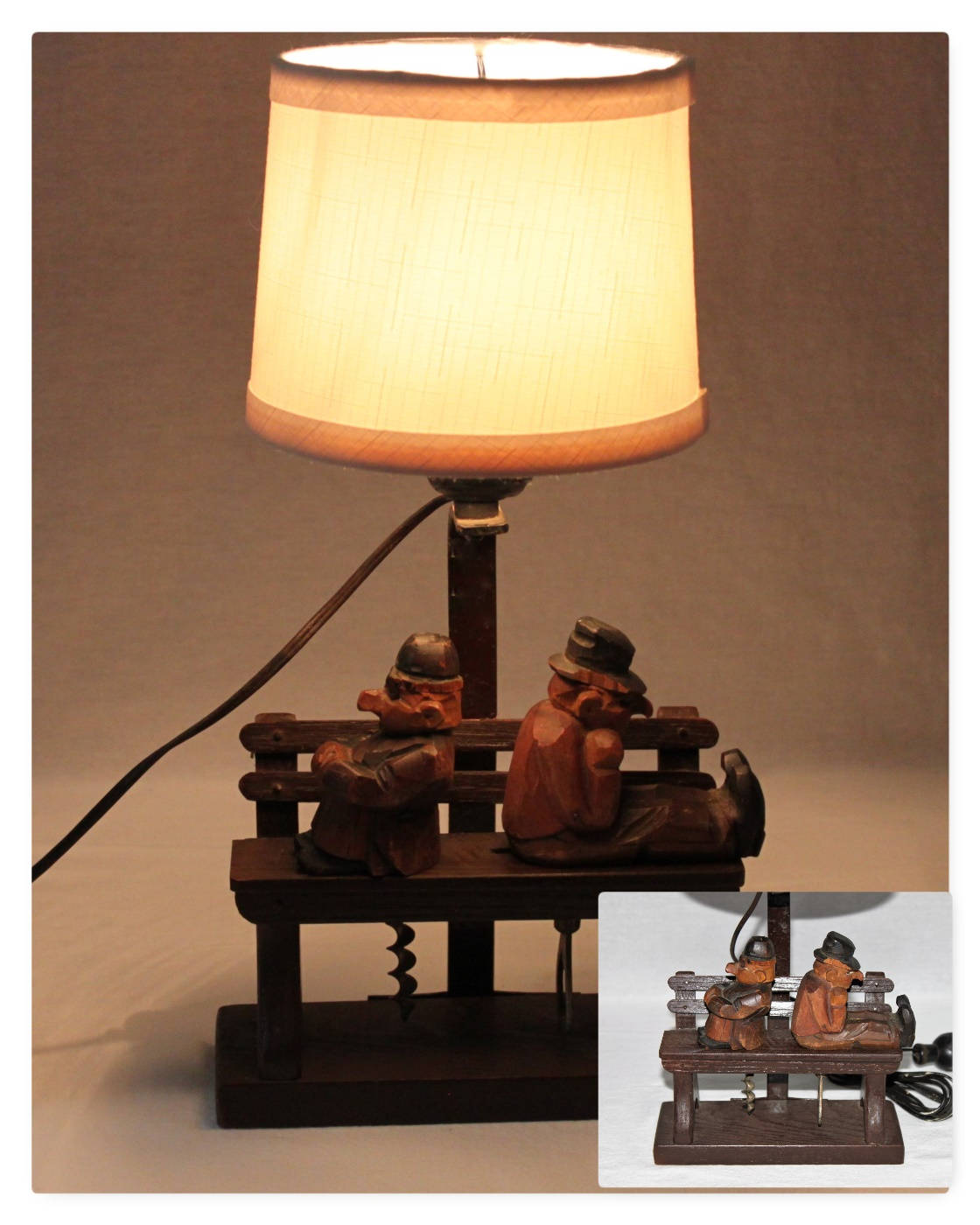 Vintage Barware, 1950s Anri Barware Set with Lamp, Corkscrew and Bottle ...