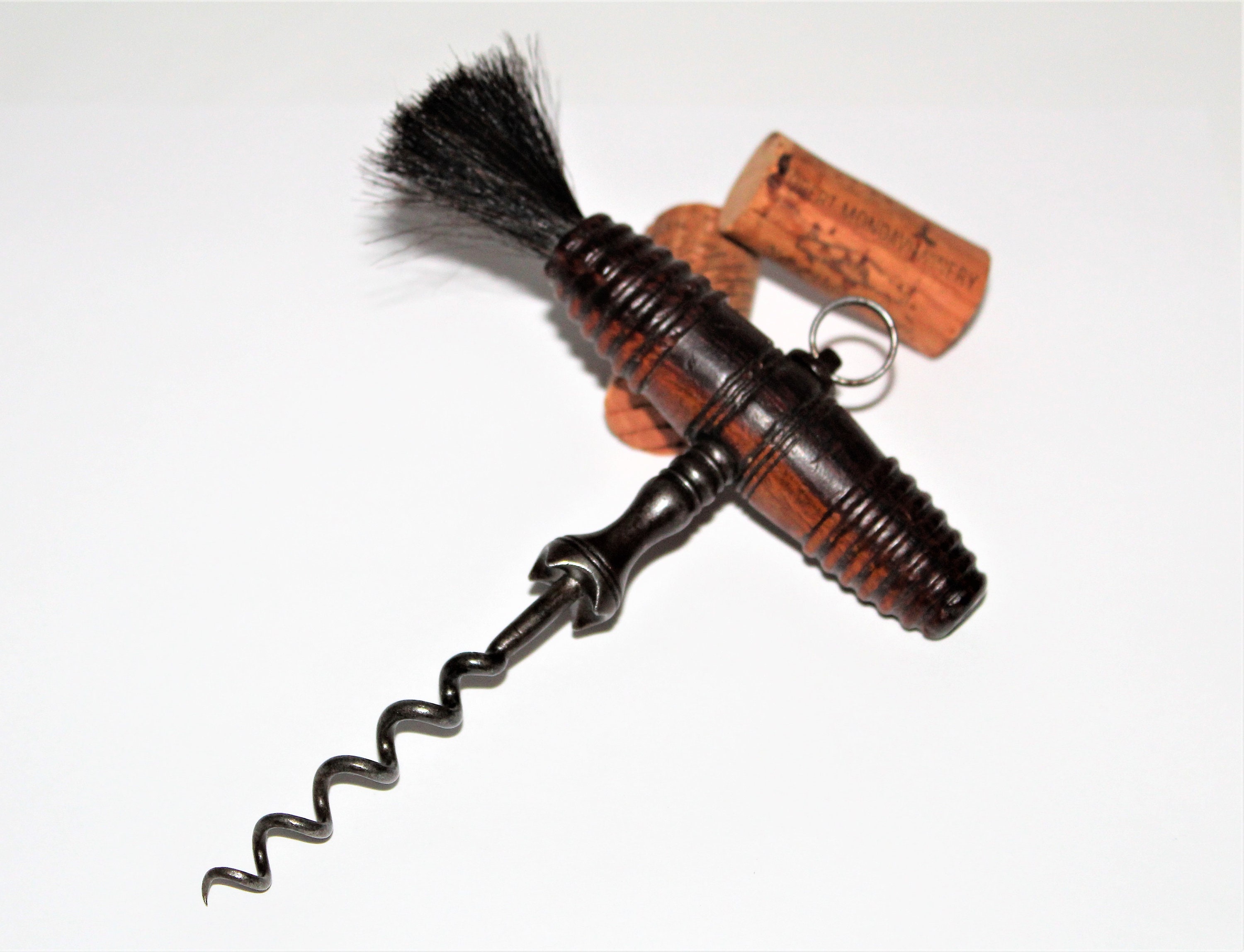 Antique Corkscrew, English Corkscrew with Gripping Easer and Horse Hair ...