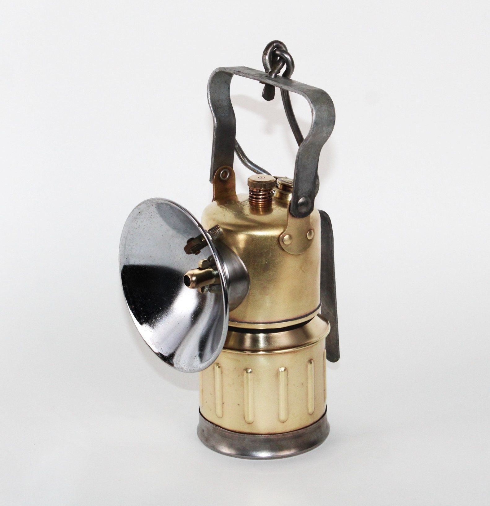 Antique 1930s JUSTRITE Carbide Lantern, Mining Artifact, Large Miners ...