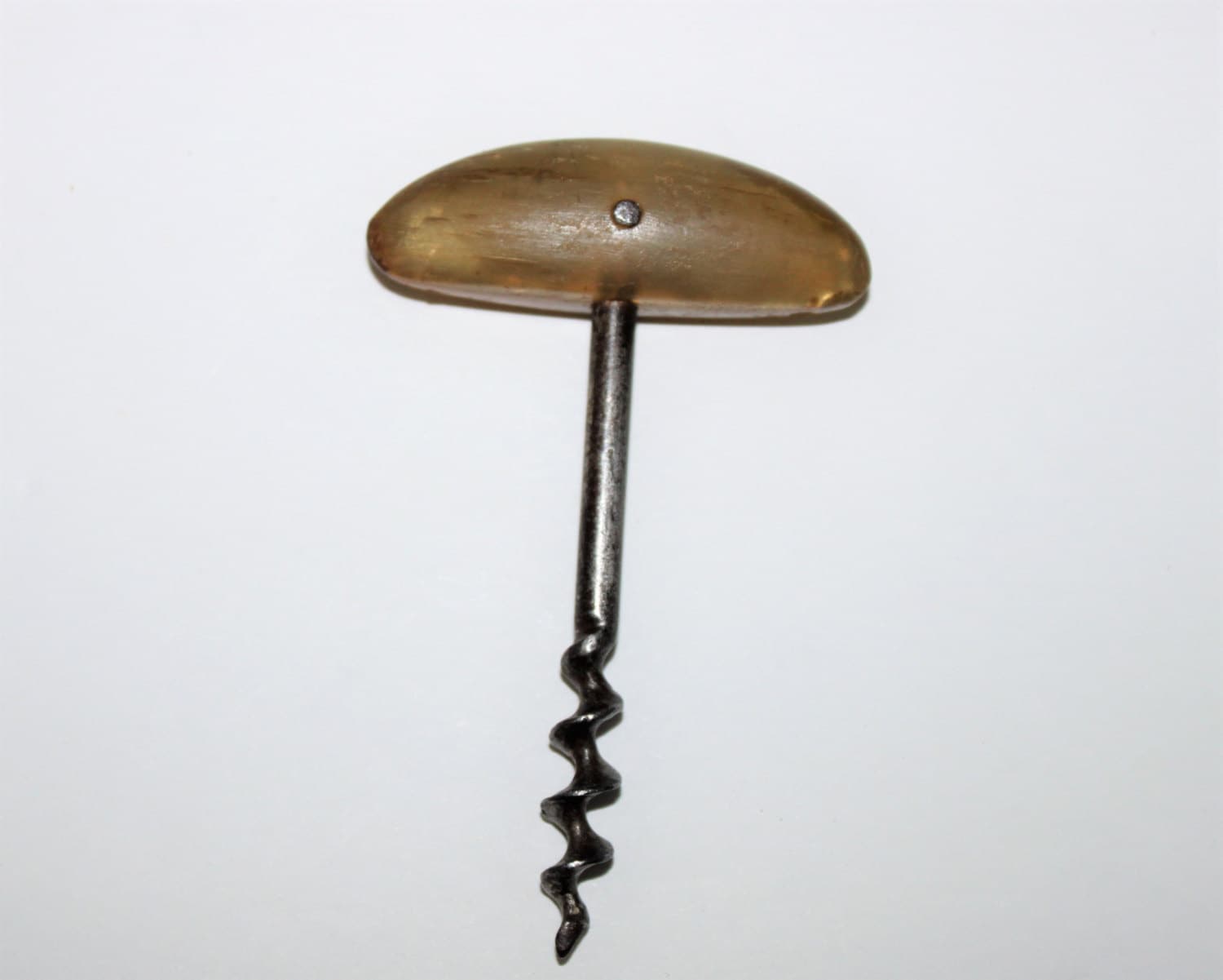 Antique 1800s French Bone Handle Corkscrew, Victorian Era