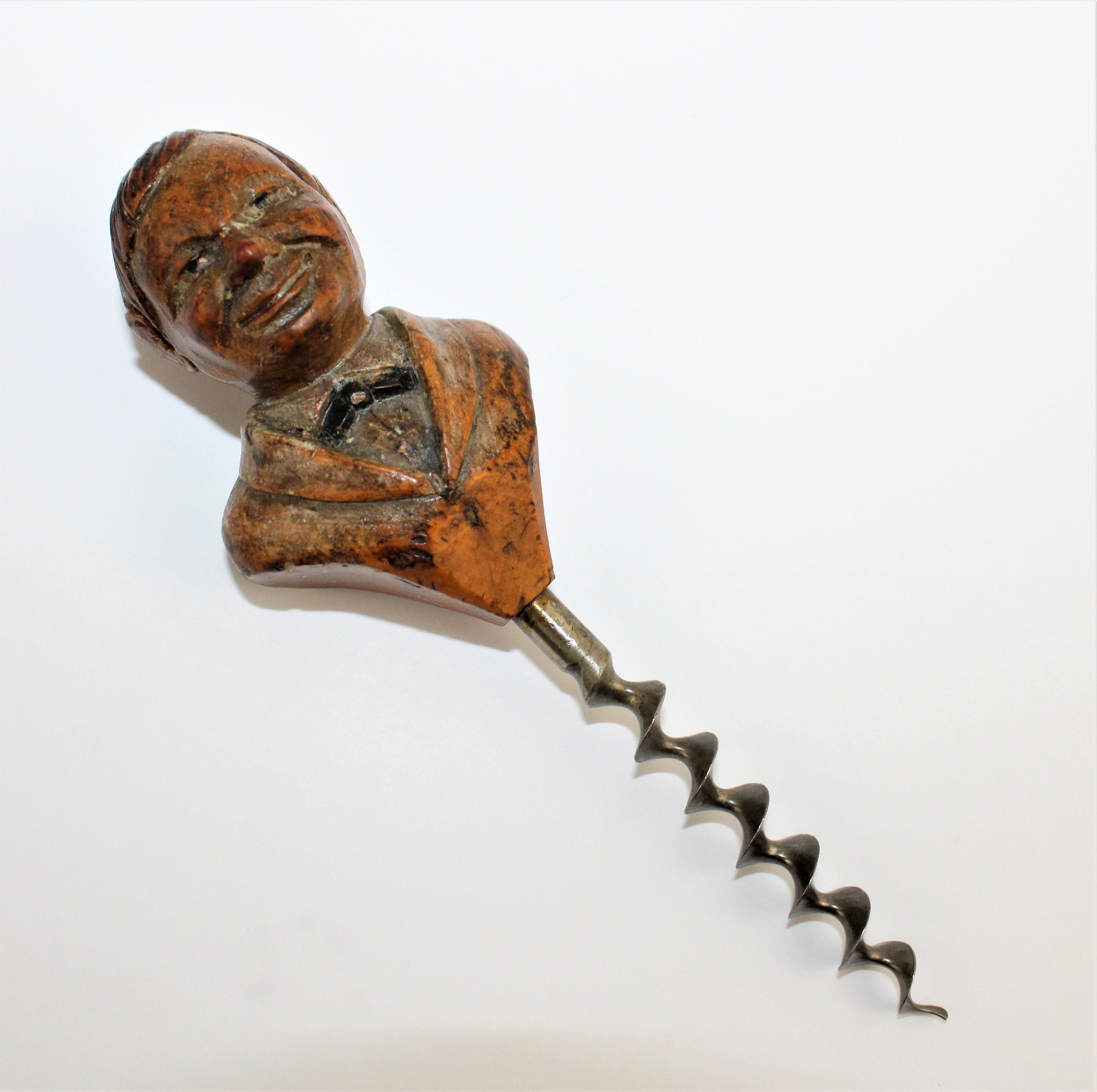 Italian Anri Woodcarving Corkscrew, Italian Waiter, Wine Bottle Opener